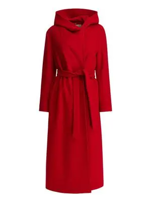 Herno Belted Hooded Coat - Red