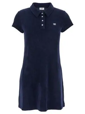 Celine Mini Polo Dress In Terry Cotton - Black
