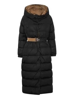 Max Mara Logo Padded Down Coat - Black