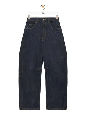 Loewe Loewe Anagram Barrel Jeans In Denim Indigo