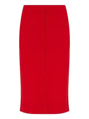 Victoria Beckham Button-front Fitted Skirt - Red