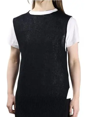JIL SANDER Sleeveless Knitted Vest - Black