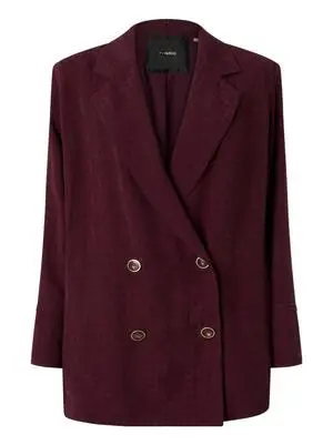 Pinko Double-breasted Notched Lapel Jacket - Brown