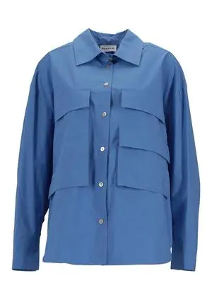 P.a.r.o.s.h Long Sleeve Shirt With Chest Pockets - Blue