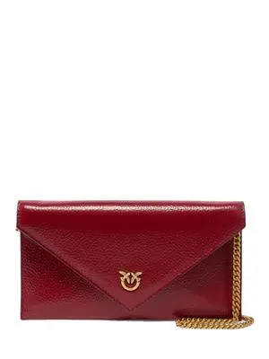 Pinko Love Birds Logo Detailed Clutch Bag - Red