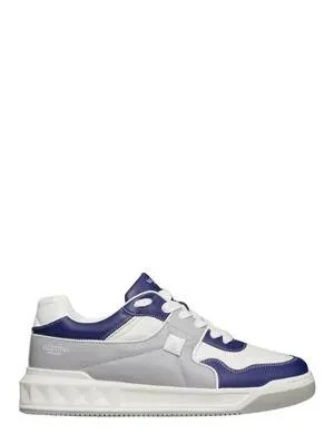 Valentino Garavani Valentino Garavani One Stud Lace-Up Sneakers White/light Gray/blue
