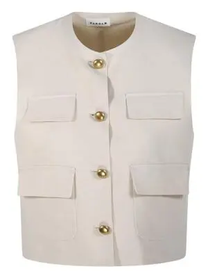 P.a.r.o.s.h Sleeveless Round Neck Waistcoat - White