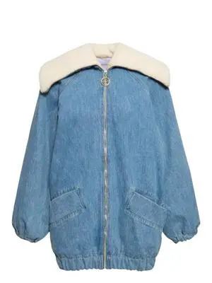 PATOU Long Sleeve Denim Jacket With Wide Lapels - Blue