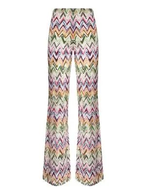 Missoni Missoni Zigzag Wide-Leg Beach Pants Multicolor