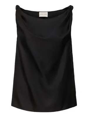 Loulou De Saison Remy Sleeveless Draped Top - Black