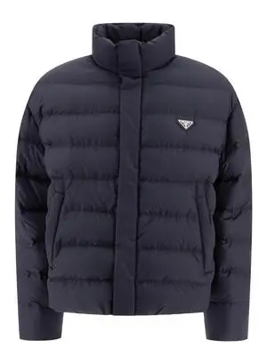 Prada Quilted Technical Down Jacket - Blue