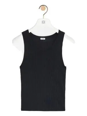 Loewe Anagram Sleeveless Ribbed Tank Top - Black