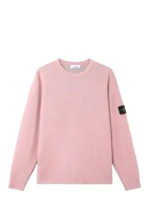 Stone Island Logo Patch Crewneck Sweater - Oleander