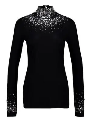 Rabanne High-neck Embellished Top - Black
