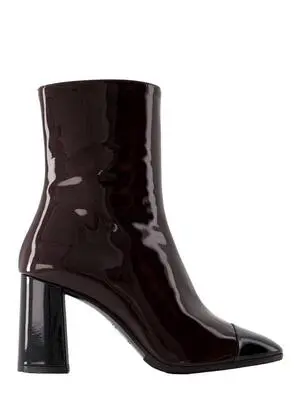 CAREL Almond Toe Zip Up Ankle Boots - Black