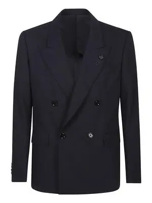 LARDINI Double-breasted Blazer - Black