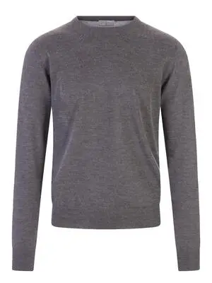 Fedeli Round-neck Knitted Pullover - Gray