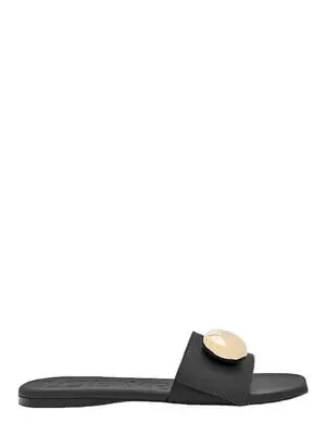 Loewe Logo Medallion Flat Sandals - Black