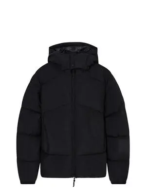 EA7 Hooded Cotton Jacket With Zip-up Closure - Black