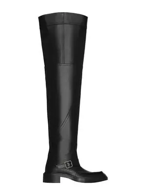 Saint Laurent Over-the-knee Boots In Smooth Leather - Black