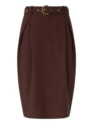 Pinko Belted Pleated Skirt - Red