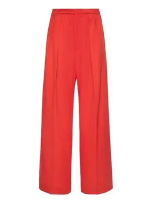 Aspesi Mid-waist Wide Leg Pleated Trousers - Red