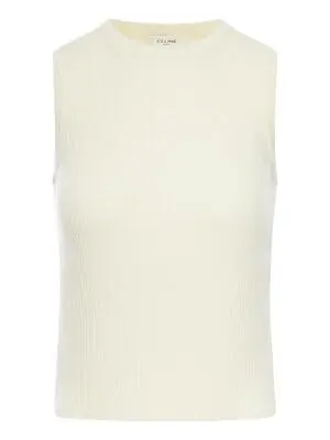Celine Sleeveless Top In Striped Wool - No