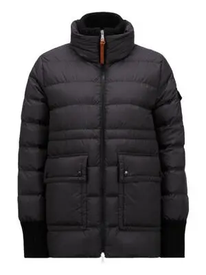 Moncler Baux Short Down Jacket With Detachable Hood - Black
