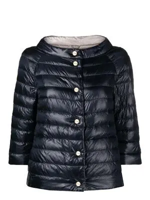 Herno Reversible Padded Jacket With Snap Button Closure - Black