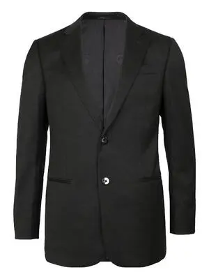 Emporio Armani Single-breasted Logo Suit Jacket - Black