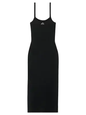 Alexander Wang 3d Logo Mesh Sleeveless Midi Dress - Black