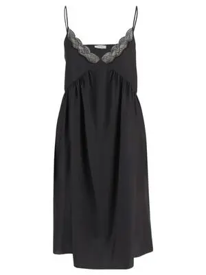 THE ROW Lace Trim Slip Dress - Black