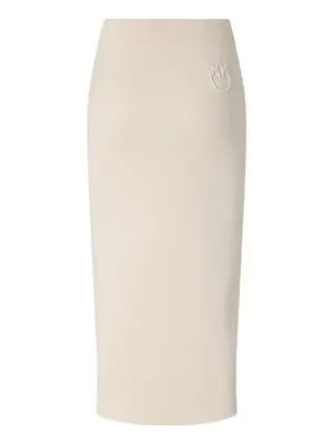 Pinko Midi Skirt With Side Stripe Detail - White