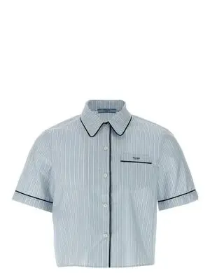 PRADA Prada Striped Chambray Bowling Shirt