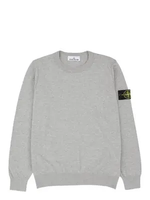 Stone Island Logo Patch Crewneck Sweater - Gray