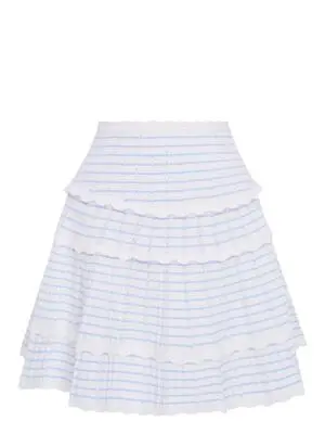 LOVESHACKFANCY LoveShackFancy Colella Pleated Mini Skirt With Lurex Stripes