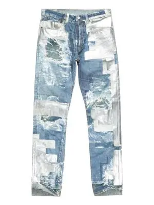 Acne Studios Coated Patchwork Jeans - Blue