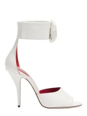 Valentino Garavani Drip Rose Embellished Open Toe Sandals - White
