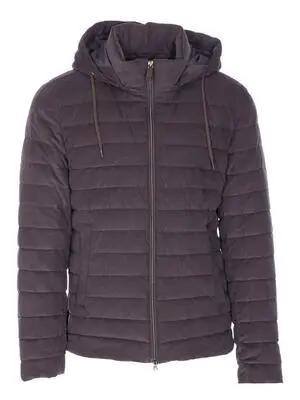 Herno Quilted Hooded Jacket - Black