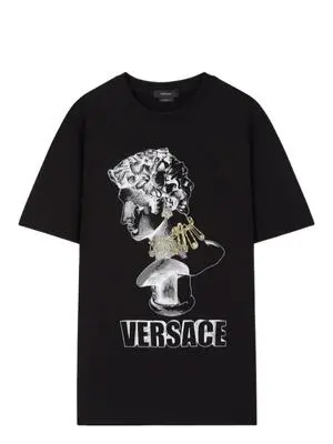 Versace Graphic Printed Crewneck T-shirt - Black