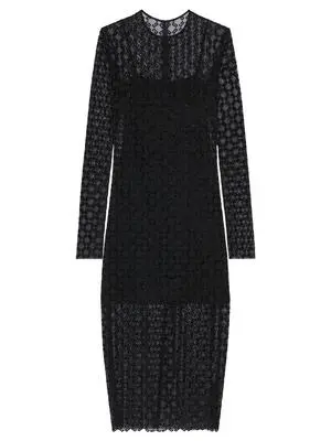 Givenchy Monogrammed Sheer Detailed Dress - Black/silver