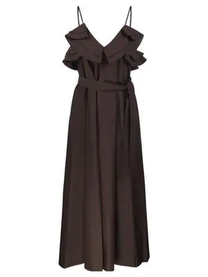 P.a.r.o.s.h Ruffled Midi Dress - Black