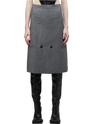 Vetements Plaid Straight Tube Skirt - Black