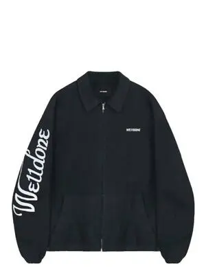 We11Done Logo Printed Zip-up Jacket - Black