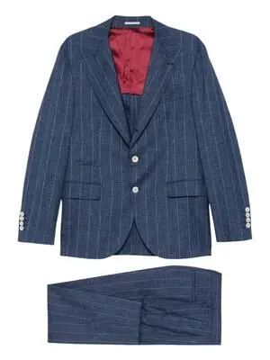 Brunello Cucinelli Striped Suit - Blue