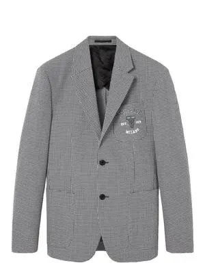 Versace Single-breasted Logo Embroidered Blazer - Gray