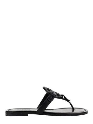 Tory Burch Tory Burch Miller Embellished Thong Sandals Black