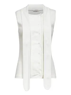LEMAIRE Sleeveless Draped Paneled Top - Milk