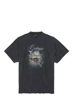 Balenciaga Balenciaga Getaria Graphic Printed Oversized T-Shirt Washed Black