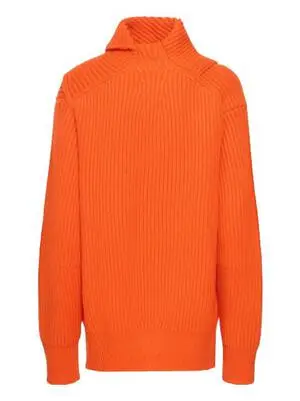 JIL SANDER Jil Sander Ribbed Knit Long Sleeve Sweater With Side Slits